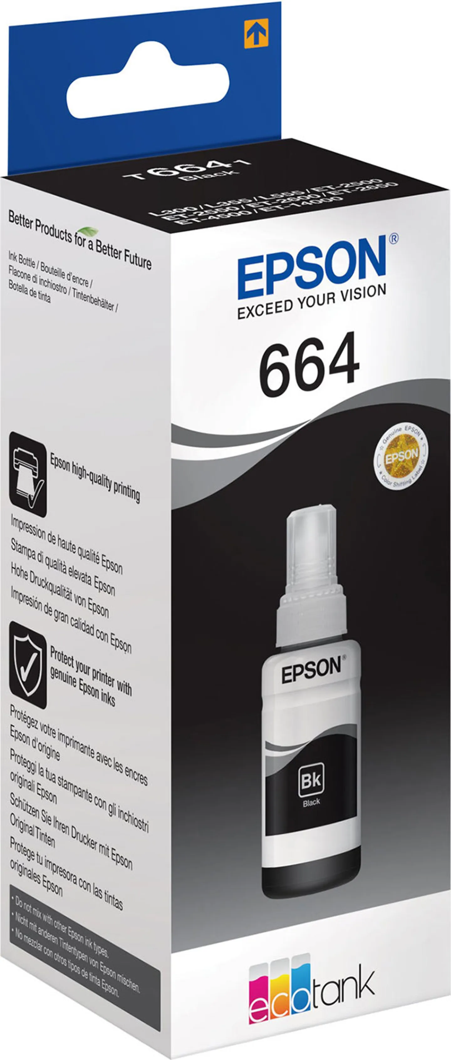 Epson EcoTank bottle T6641 - 70 ml. - Black | HIFI international