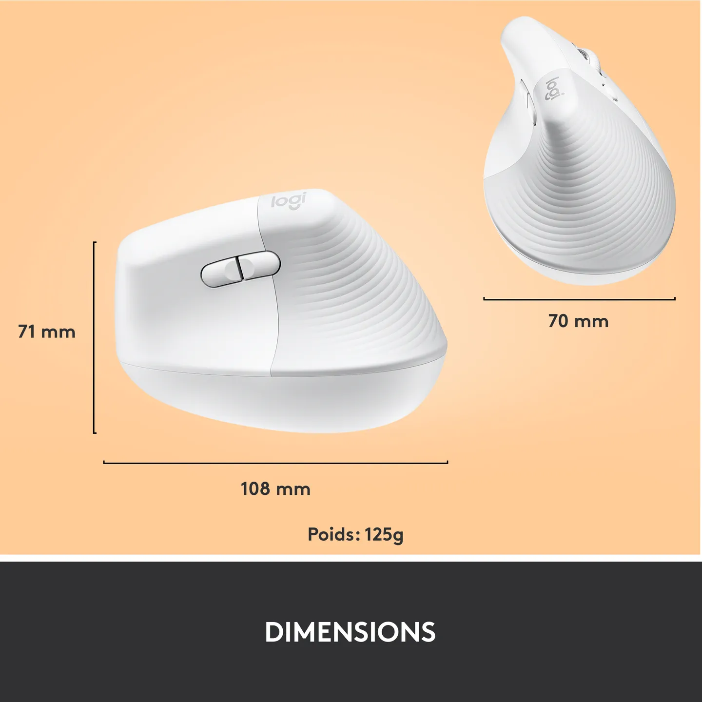 Logitech Wireless Mouse LIFT Ergo - Off-white | HIFI international