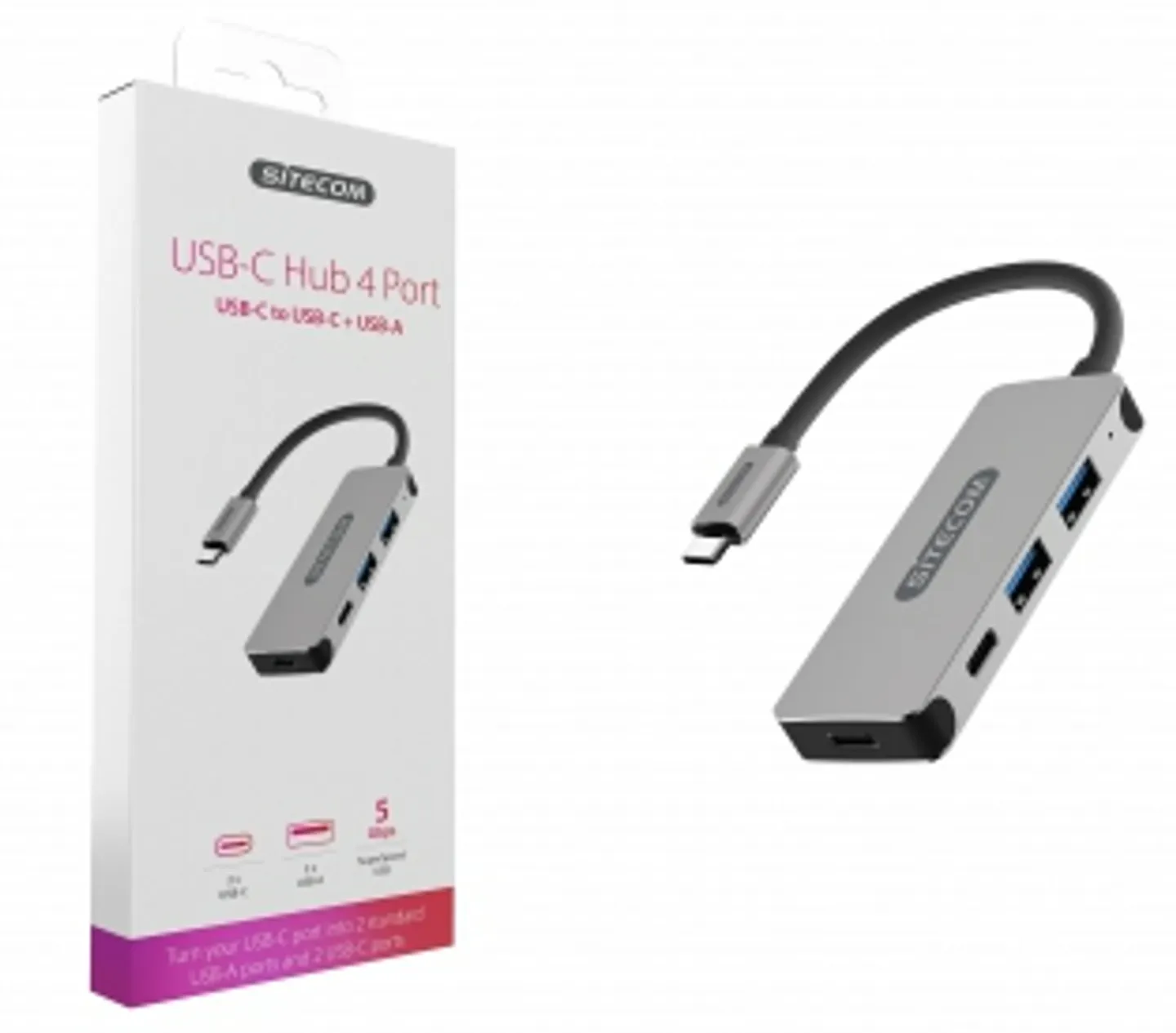 Sitecom Adapter USB-C to USB-A x2 et USB-C x2 | HIFI international