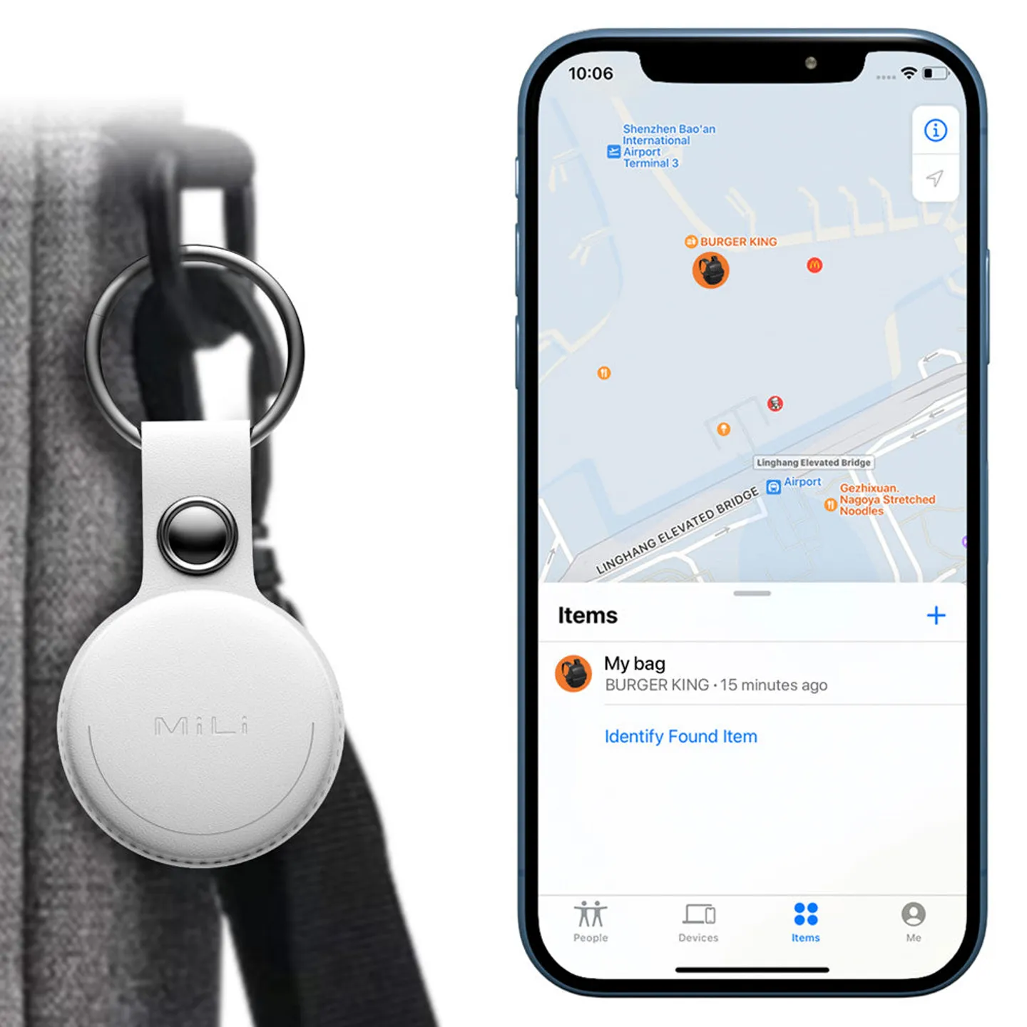 Mili Tracker Bluetooth MiTag & Étui en cuir - Blanc | HIFI international
